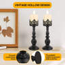 Alcott Hill® Candle Holders For Pillar Candles Gothic Matte Black Vintage Tall Candle Holders ...